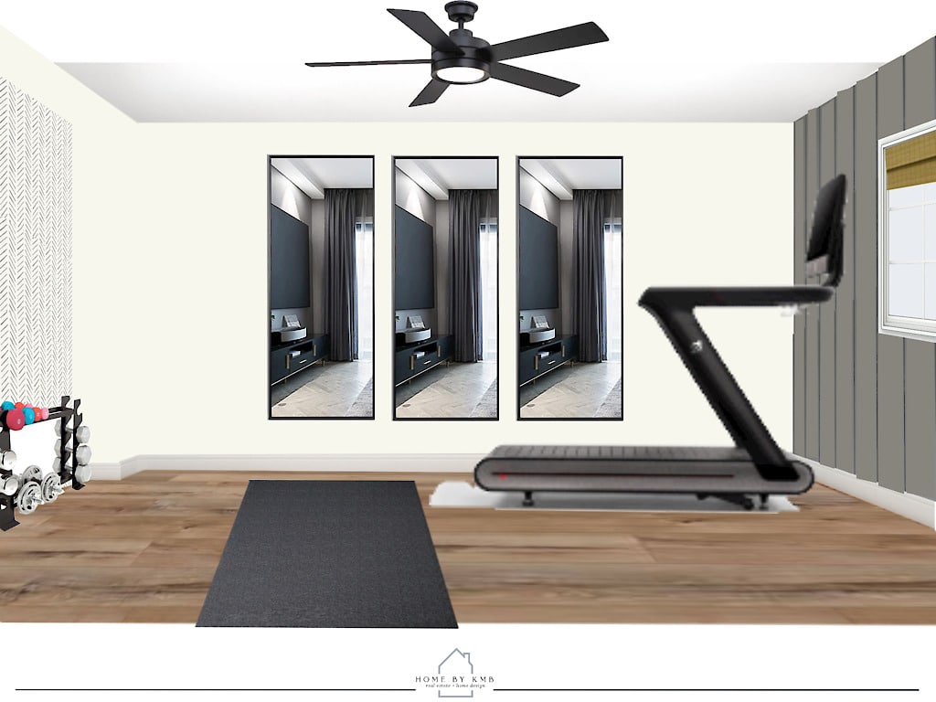 Modern and Masculine Home Office and Gym Design - HOME by KMB