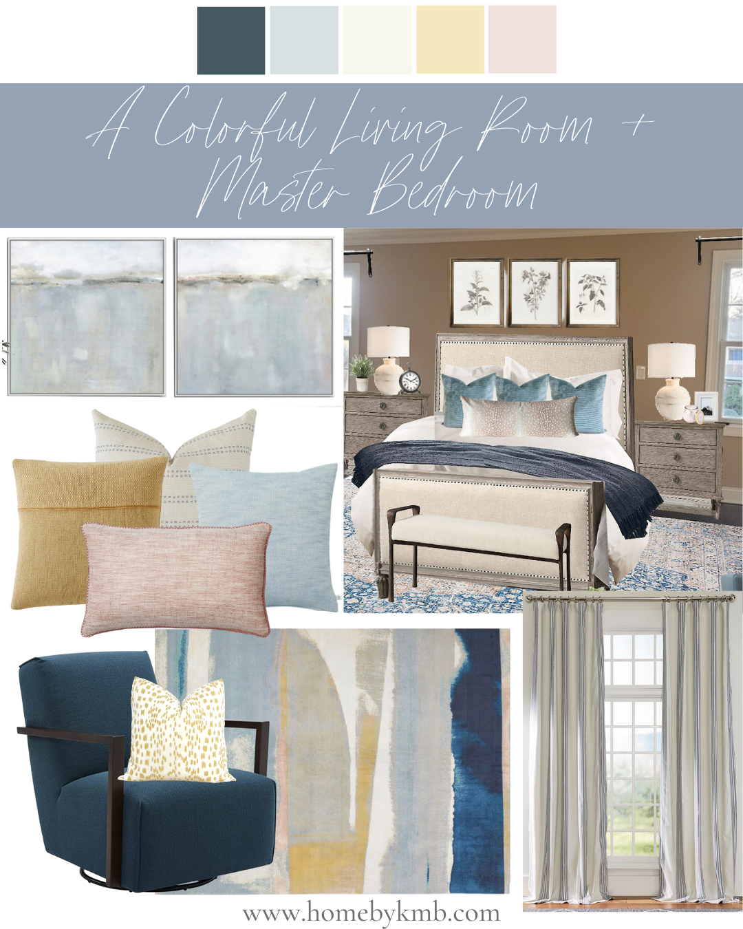 Adding Color to a Living Room and Master Bedroom - HOME by KMB