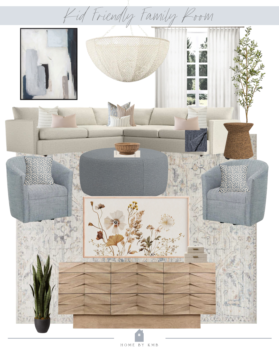 Kid Friendly Family Room Designs - HOME by KMB
